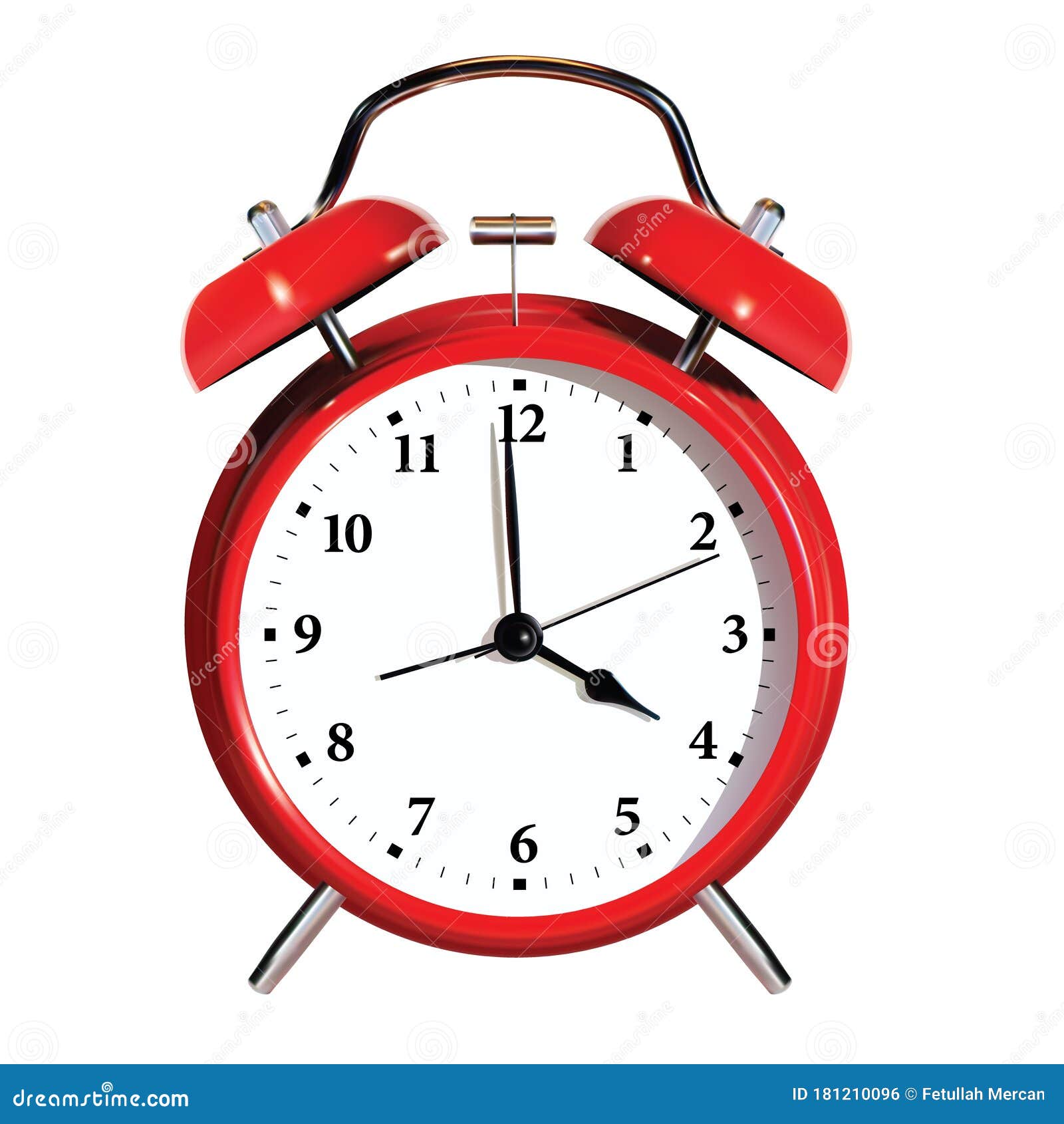 Realistic Vector Alarm Clock Stock Vector - Illustration of isolated ...