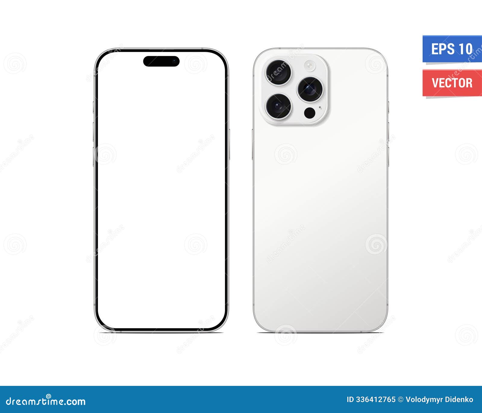 Realistic Vector Apple IPhone 16 Pro Max Mockup with Blank Screen ...