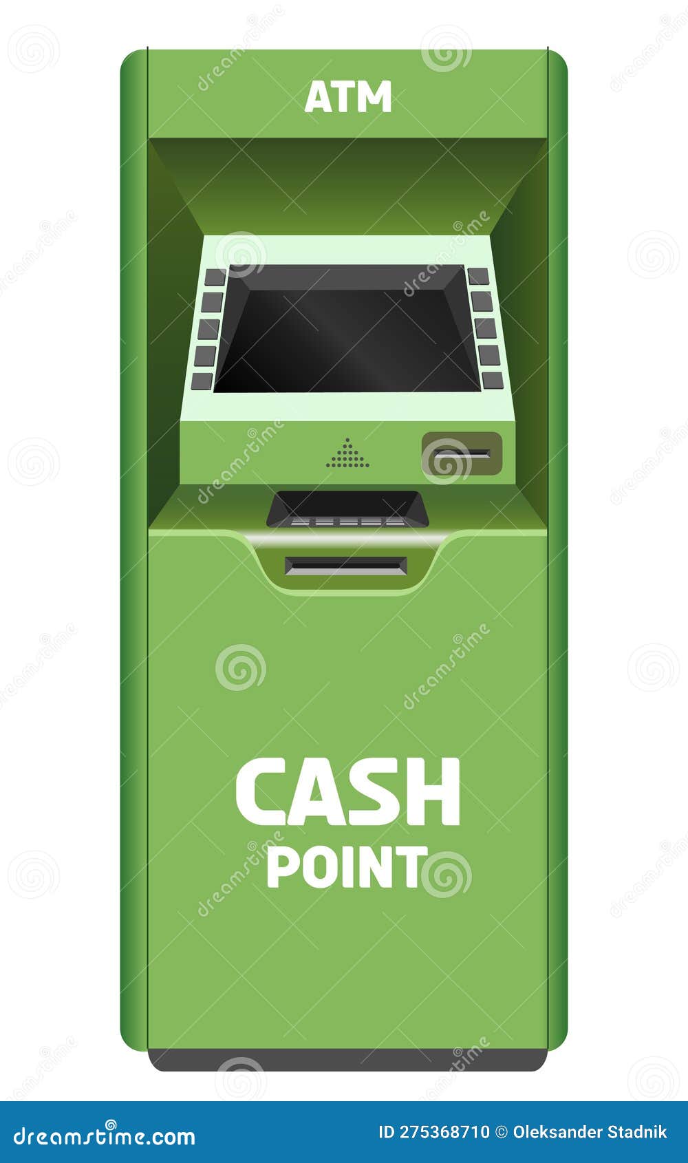 Realistic Vector ATM in Green Color Stock Vector - Illustration of ...