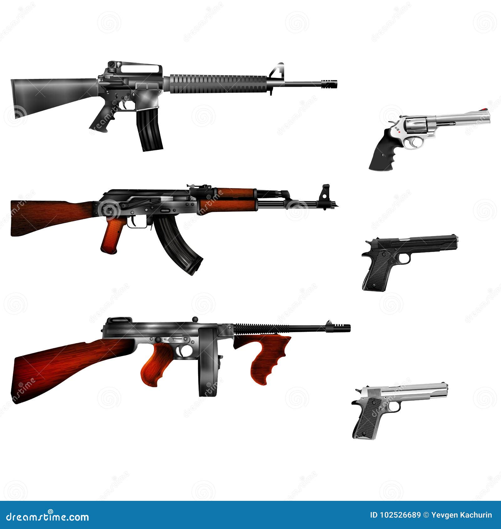 Revolver Side View Gun Vector Icon. Bullet Pistol Western Handgun ...