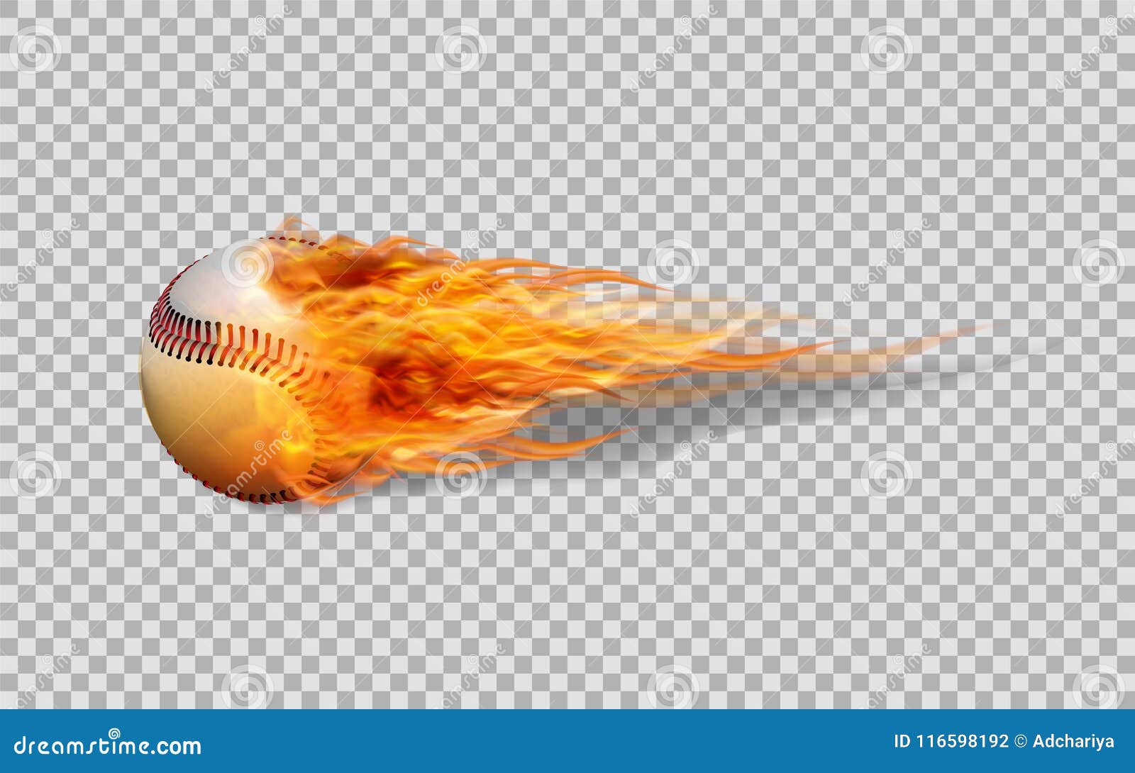 Realistic Vector Baseball in Fire. Stock Vector - Illustration of burn ...