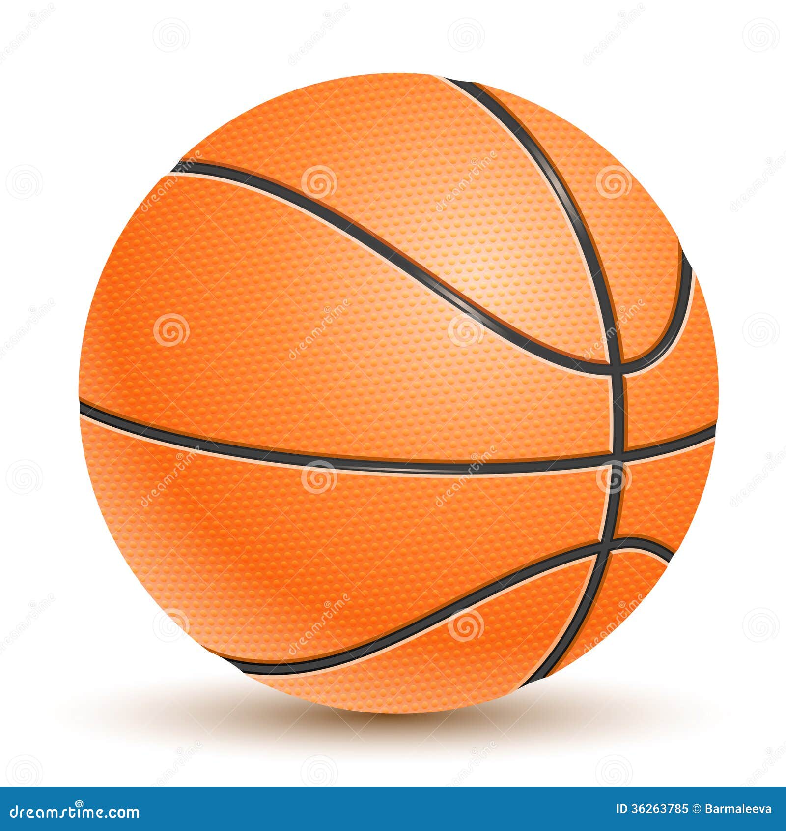 Realistic Vector Basketball Stock Vector - Illustration of outline ...