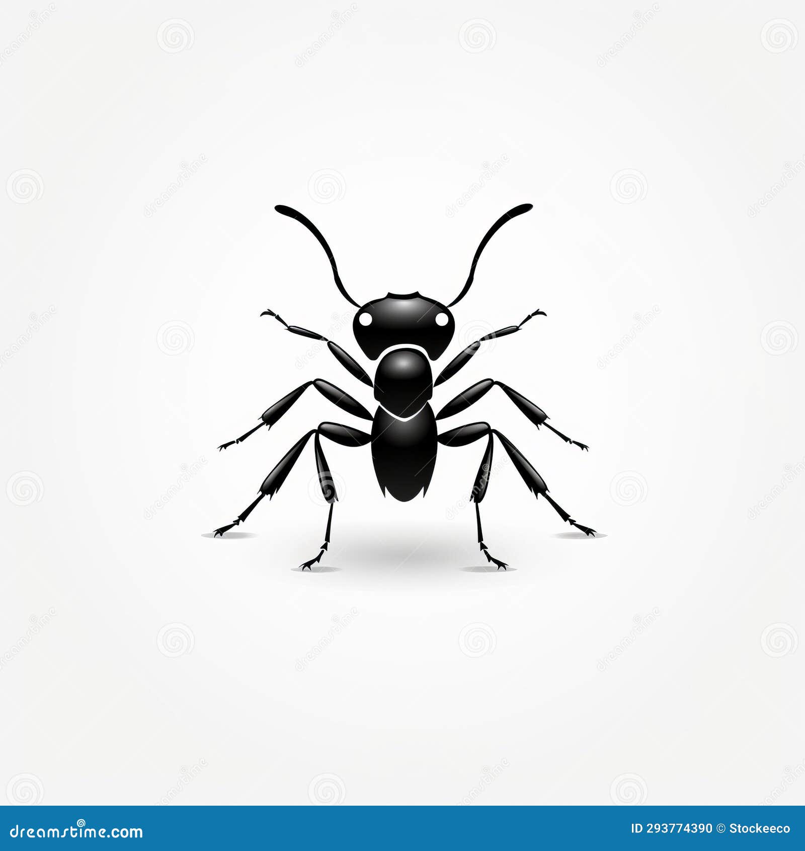 Realistic Vector Black Ant on White Background Stock Illustration ...