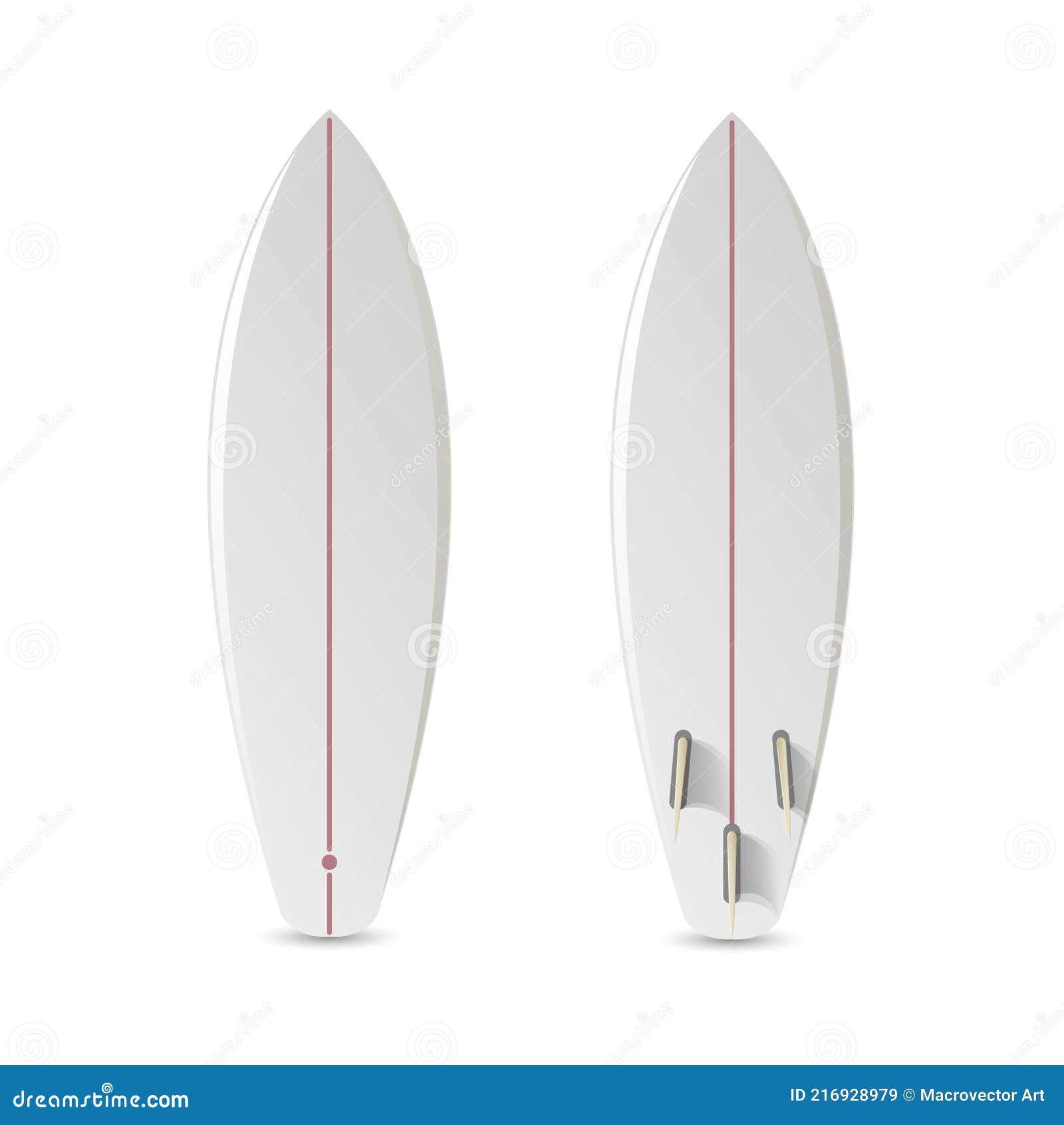 Realistic Vector Blank Surfboard Stock Vector - Illustration of ...