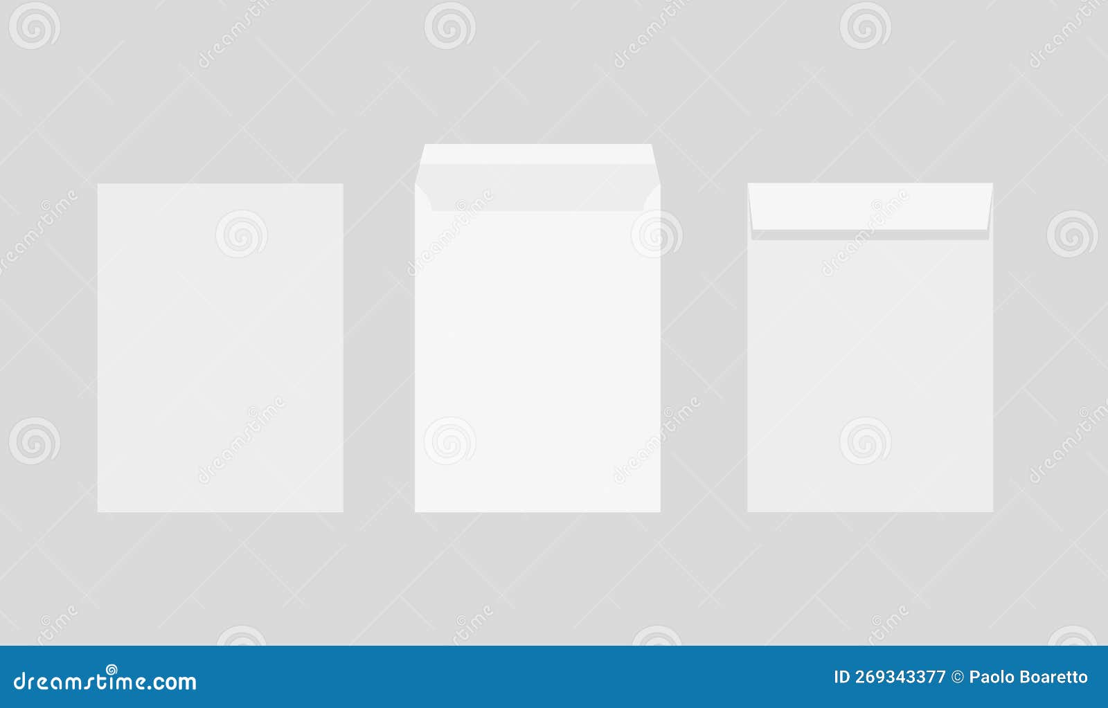 Realistic Vector Blank White Letter Paper C4 Envelope Front View. A4 C4 ...