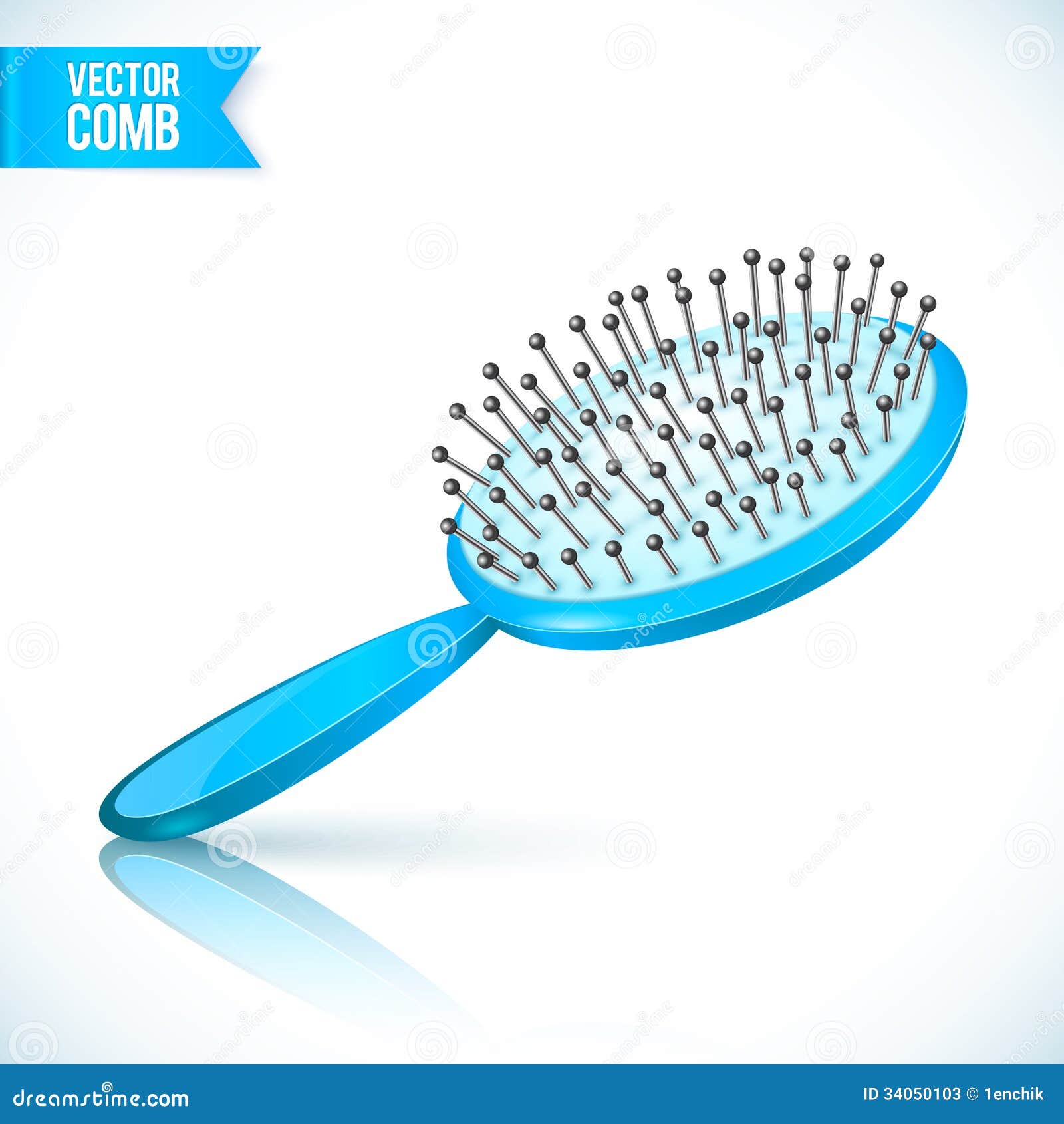 Realistic Vector Blue Comb Brush Stock Vector - Illustration of ...