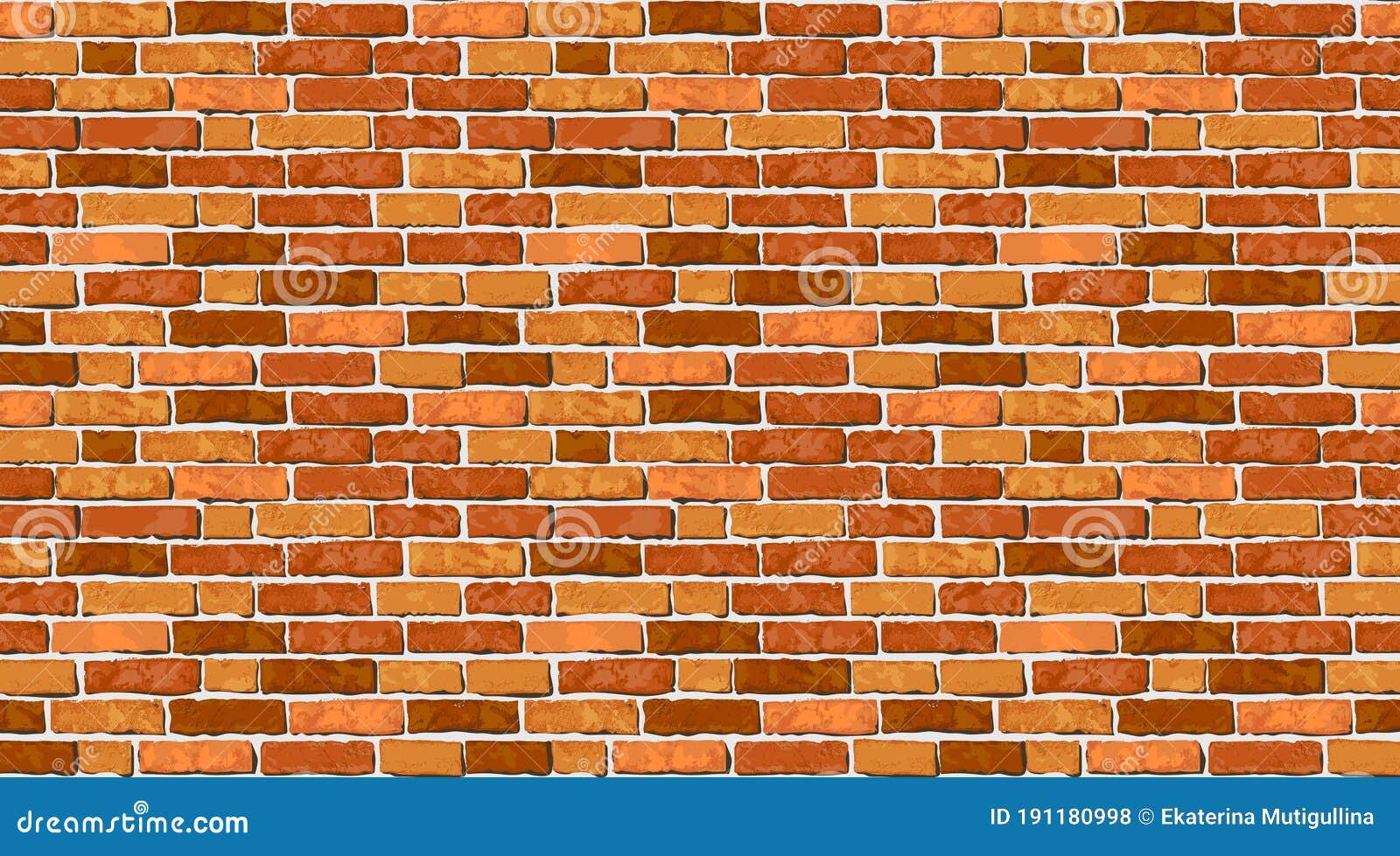 Realistic Vector Brick Wall Horizontal Background. Flat Grunge Wall ...