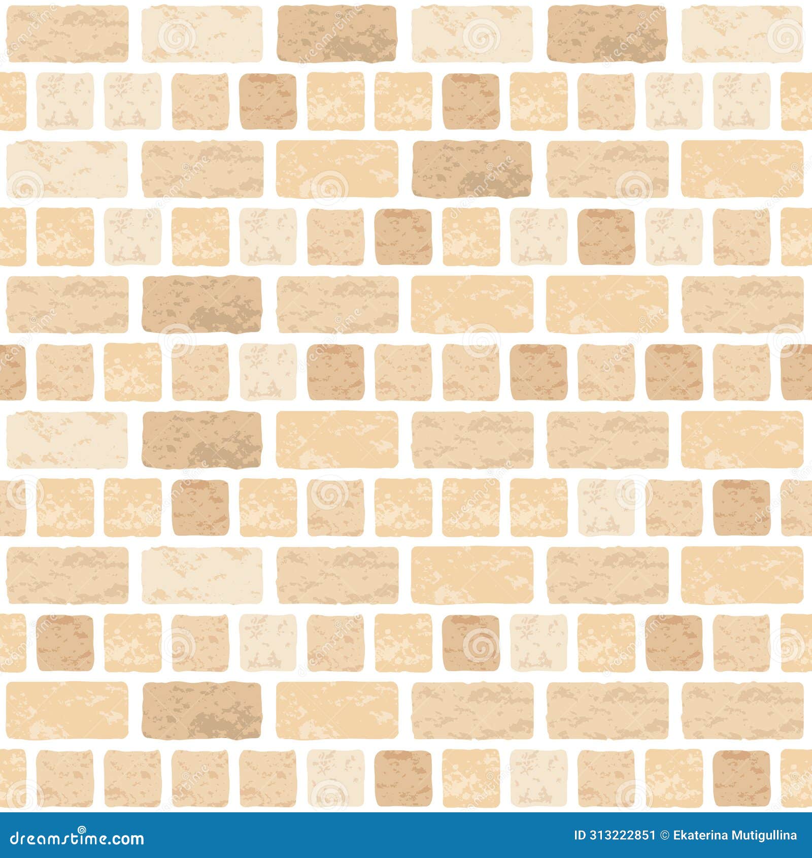 Realistic Vector Brick Wall Seamless Pattern. Flat Yellow Wall Texture ...