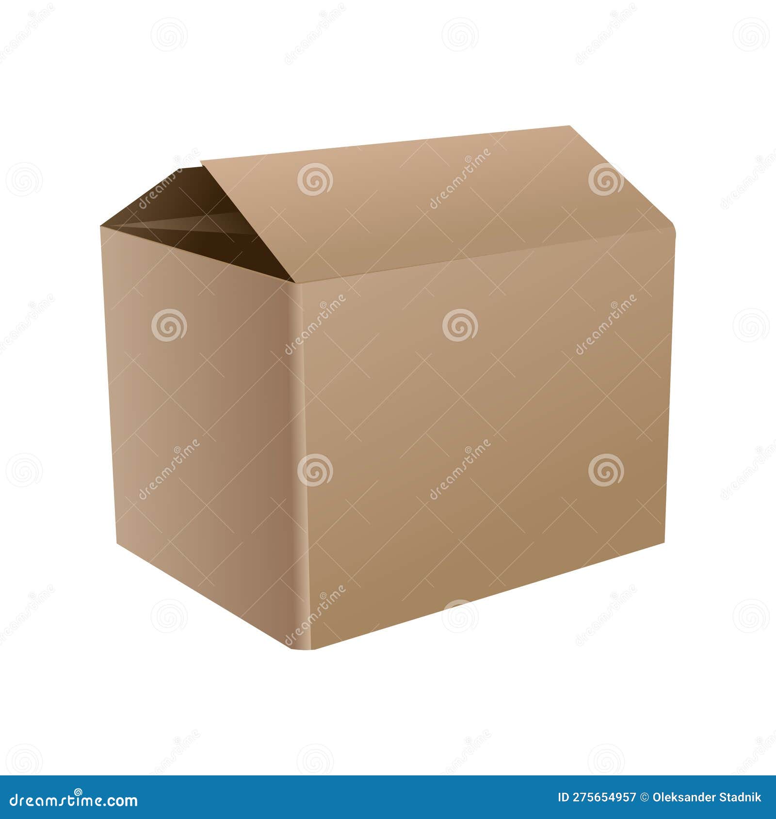 Realistic Vector Brown Cardboard Box-18 Stock Vector - Illustration of ...
