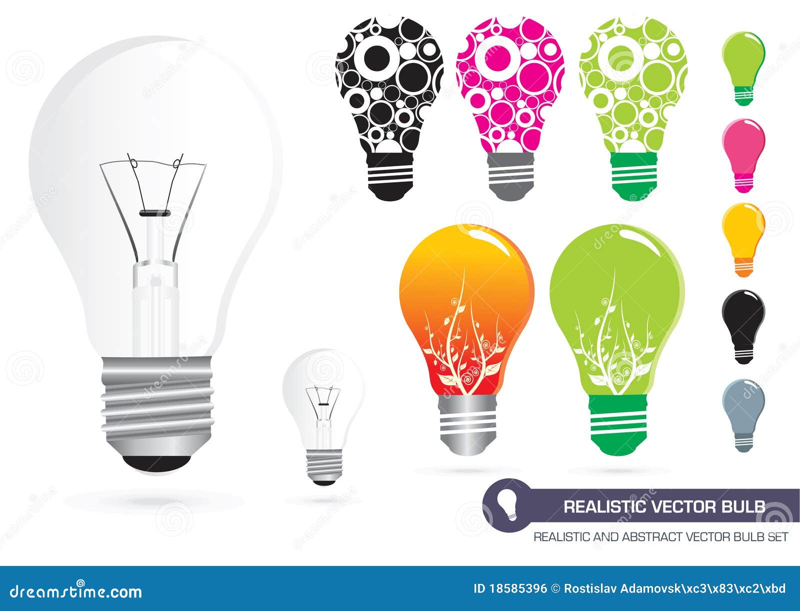 Realistic Vector Bulb stock vector. Illustration of innovation - 18585396