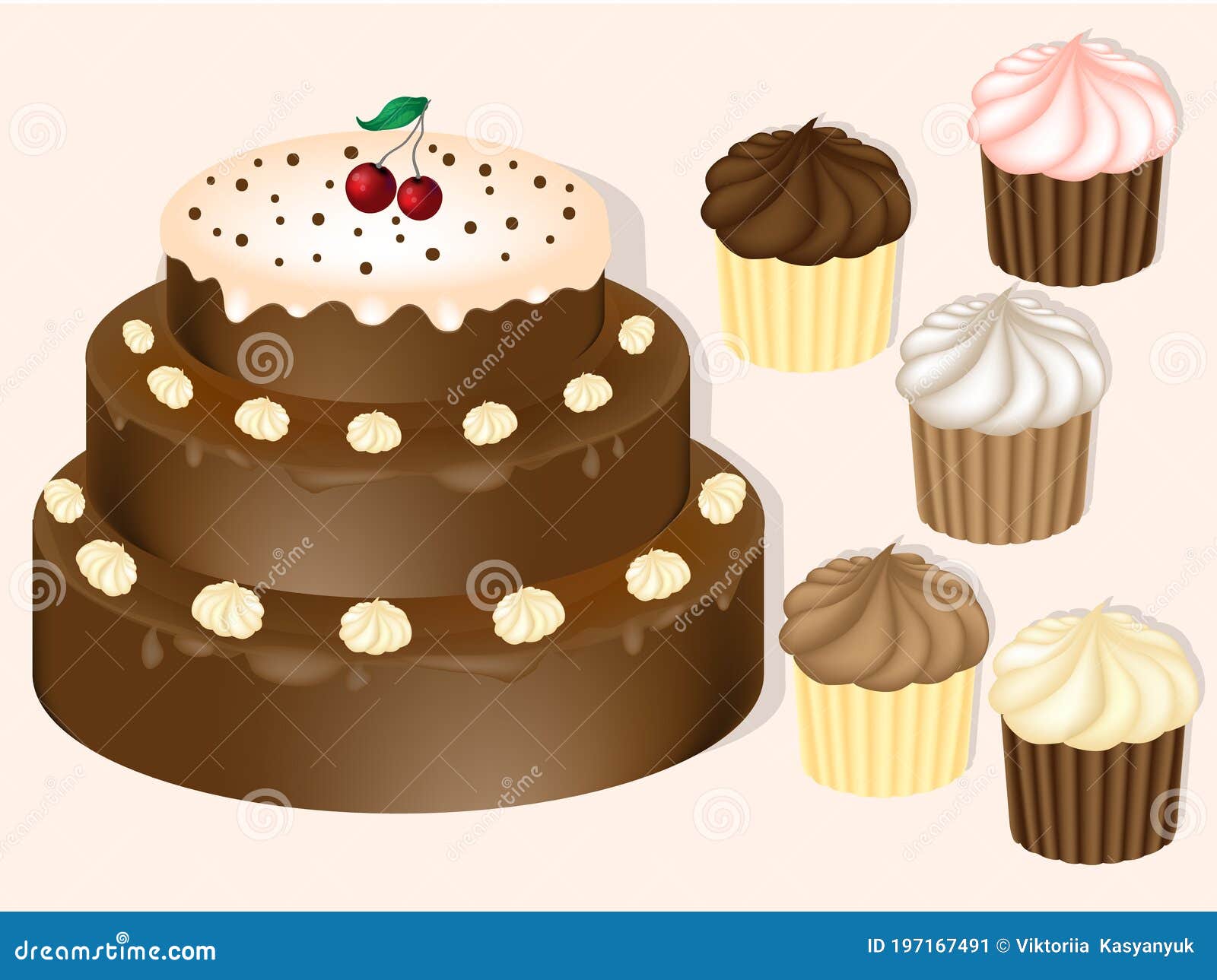 Realistic vector cake. Pie stock illustration. Illustration of ...