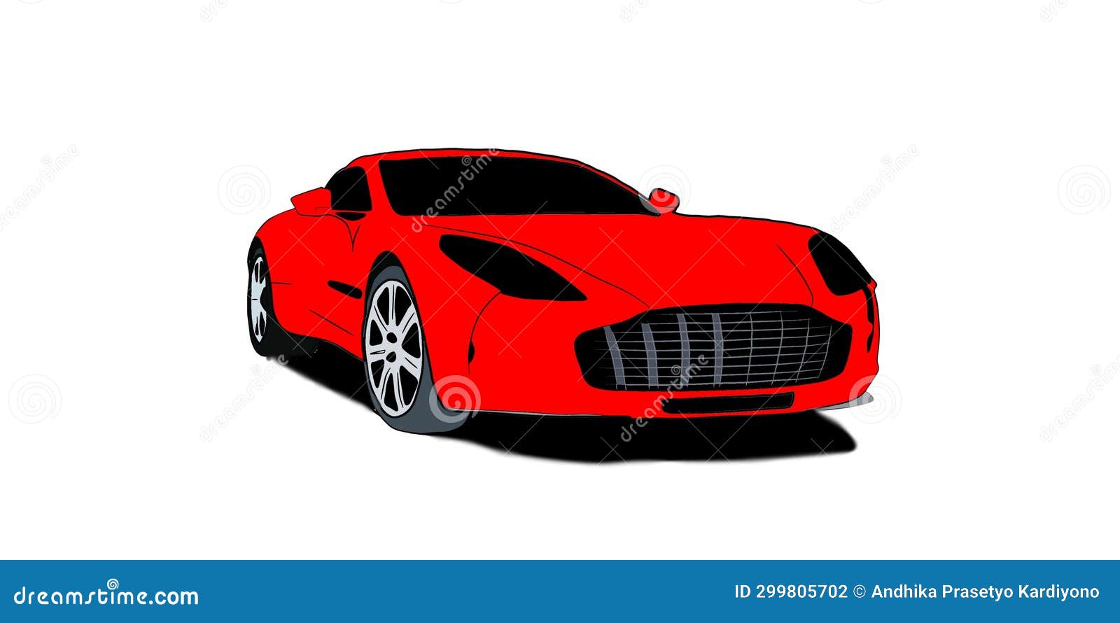 Realistic Vector Car in Red with Isometric View, Using Auto Tracing ...