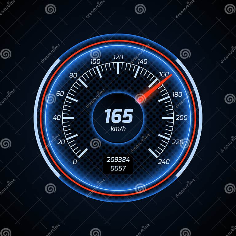 Realistic Vector Car Speedometer Interface Stock Vector - Illustration ...