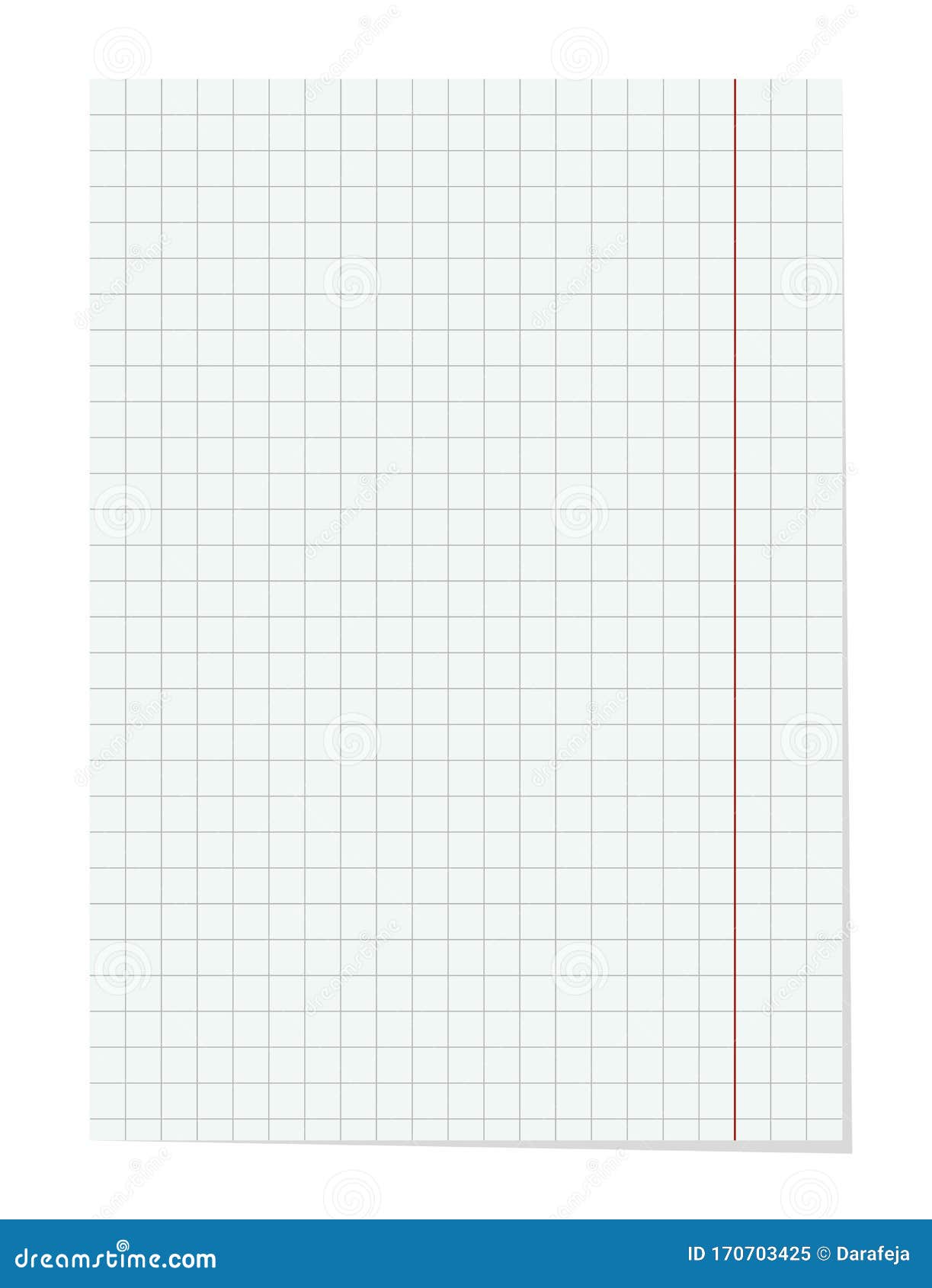 Realistic Vector Checkered Notebook Sheet Stock Vector - Illustration ...