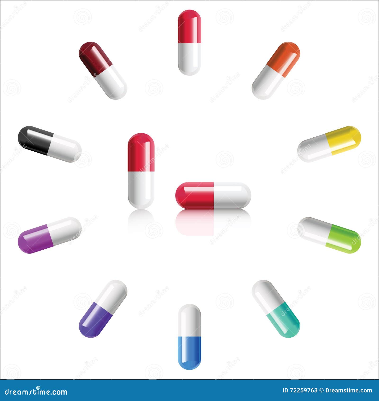 Realistic Vector Colored Pills Stock Vector - Illustration of drug ...