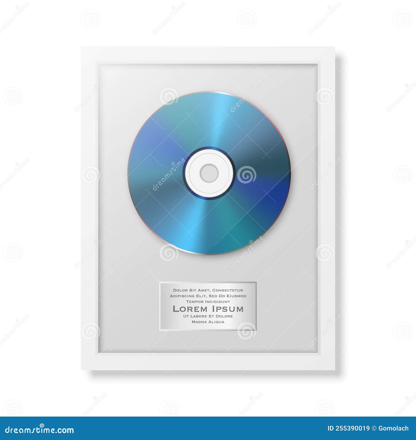 Realistic Vector 3d Blue CD and Label with White Frame on White ...