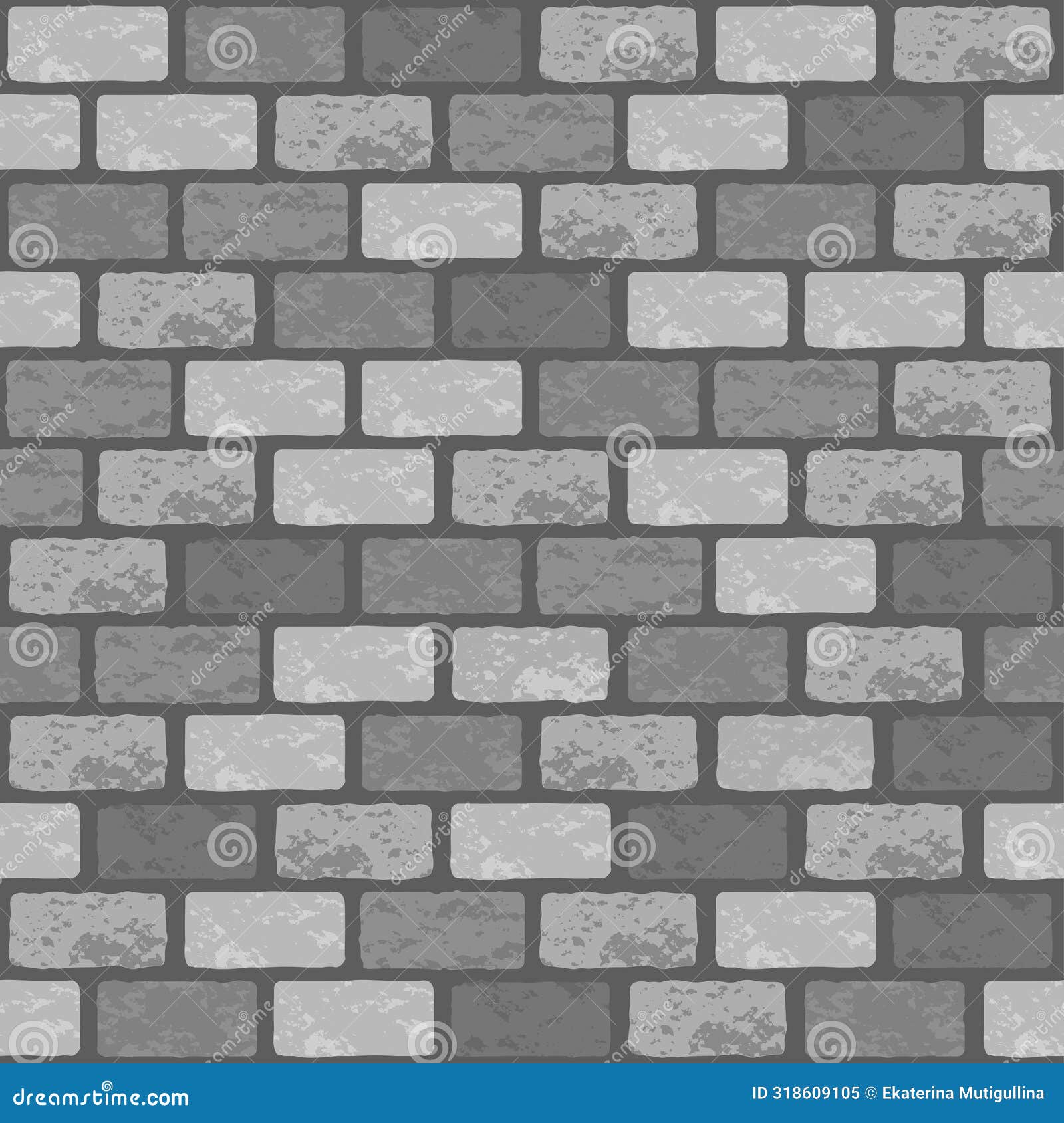 Realistic Vector Dark Grey Brick Wall Seamless Pattern. Flat Gray Wall ...