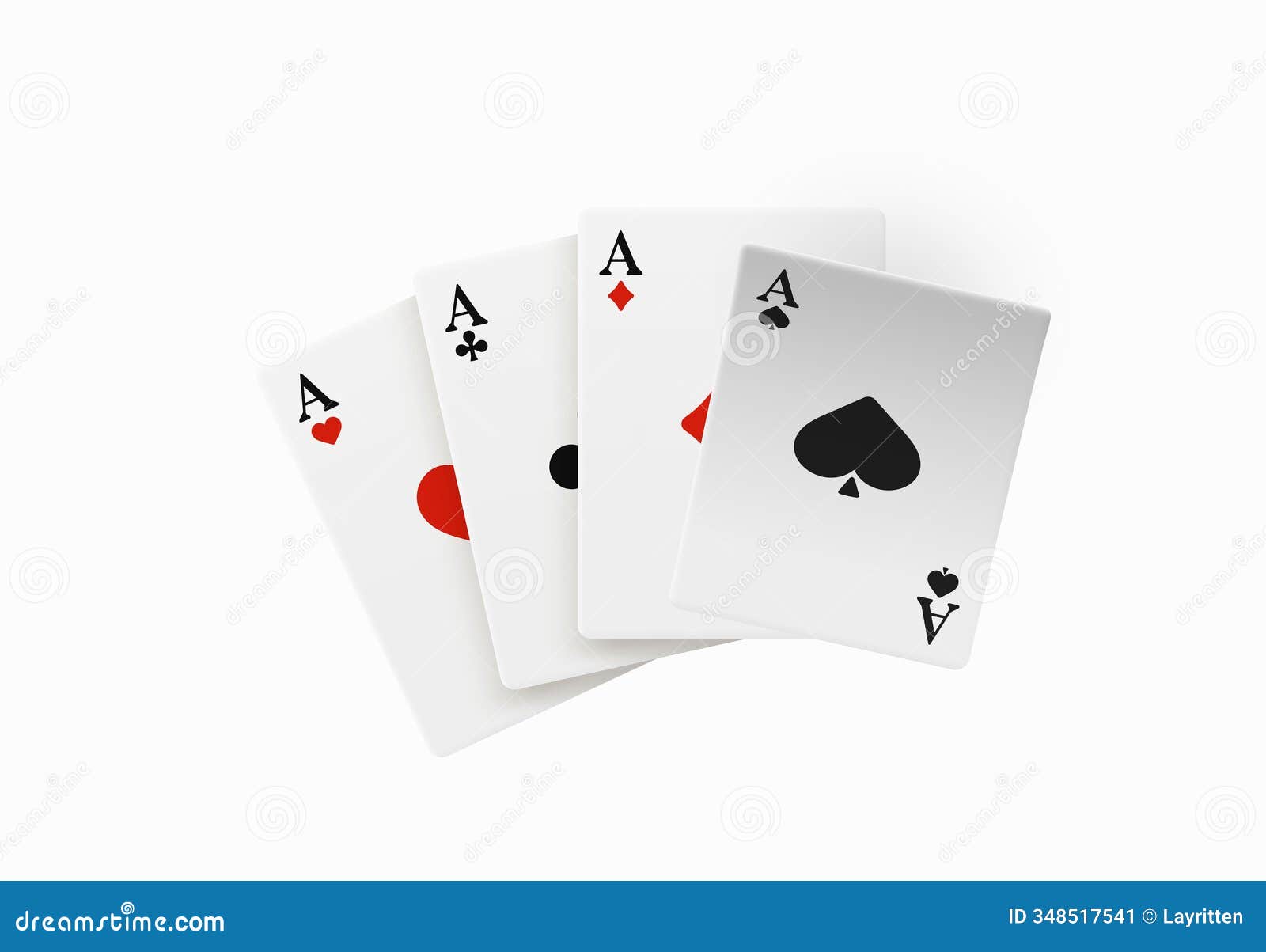 Realistic Vector Design of Winning Hand Four Ace. Playing Poker. Set of ...