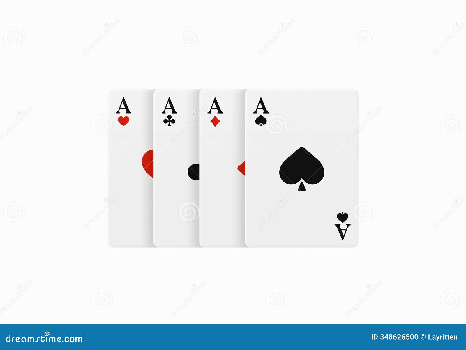 Realistic Vector Design of Winning Hand Four Ace. Playing Poker. Set of ...