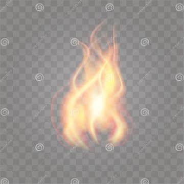 Realistic Vector Fire on a Transparent Background Stock Vector ...