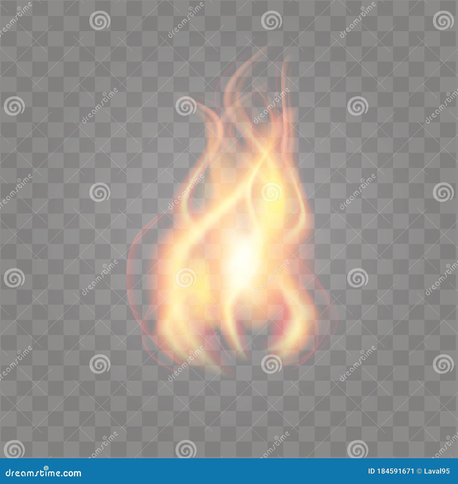 Realistic Vector Fire on a Transparent Background Stock Vector ...