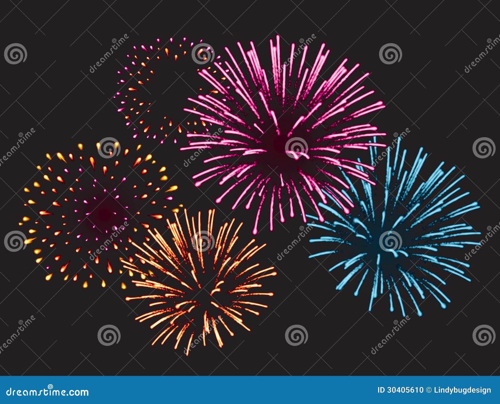 Realistic Vector fireworks stock vector. Illustration of diwali - 30405610