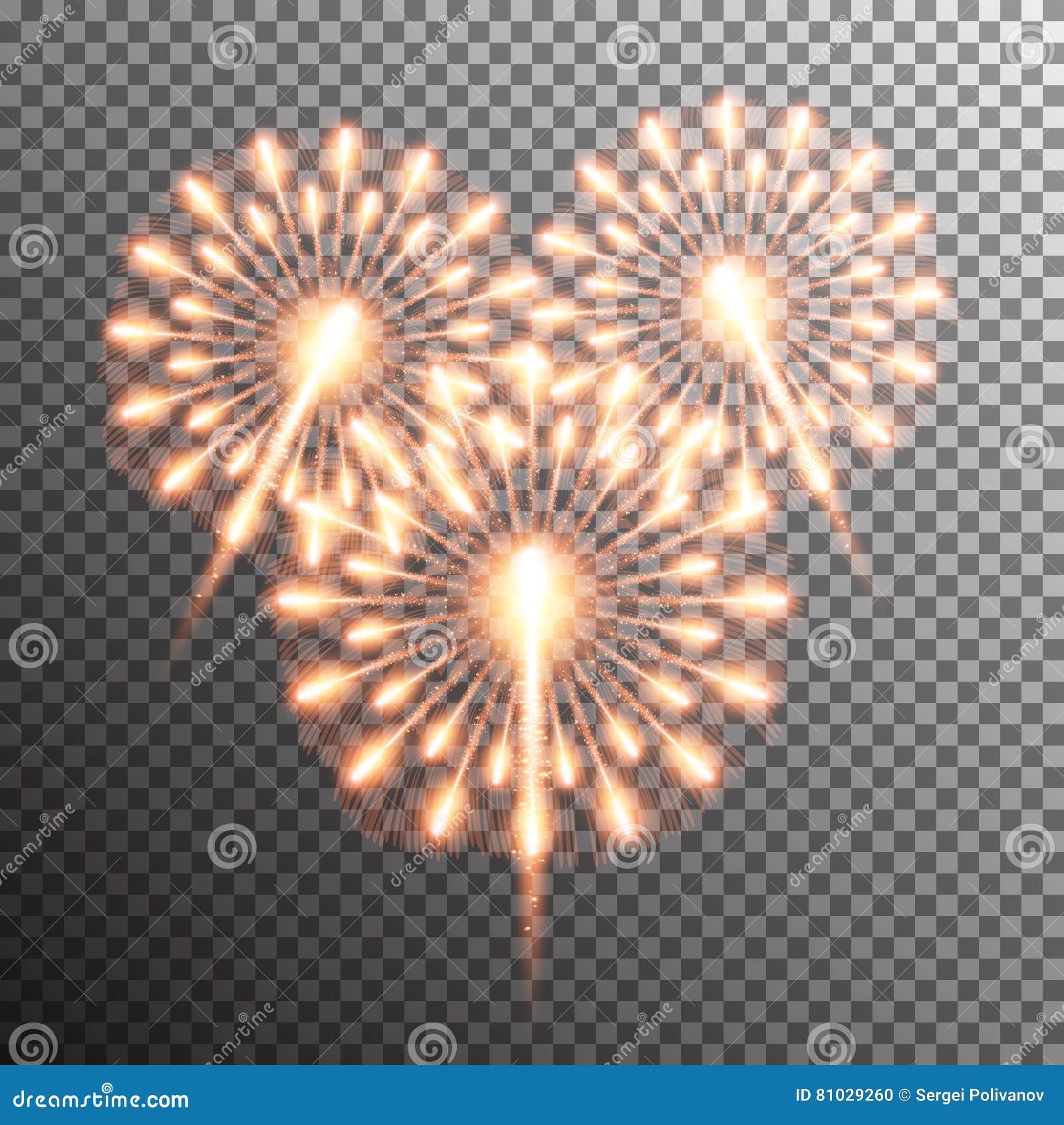 Realistic vector fireworks stock vector. Illustration of burst - 81029260