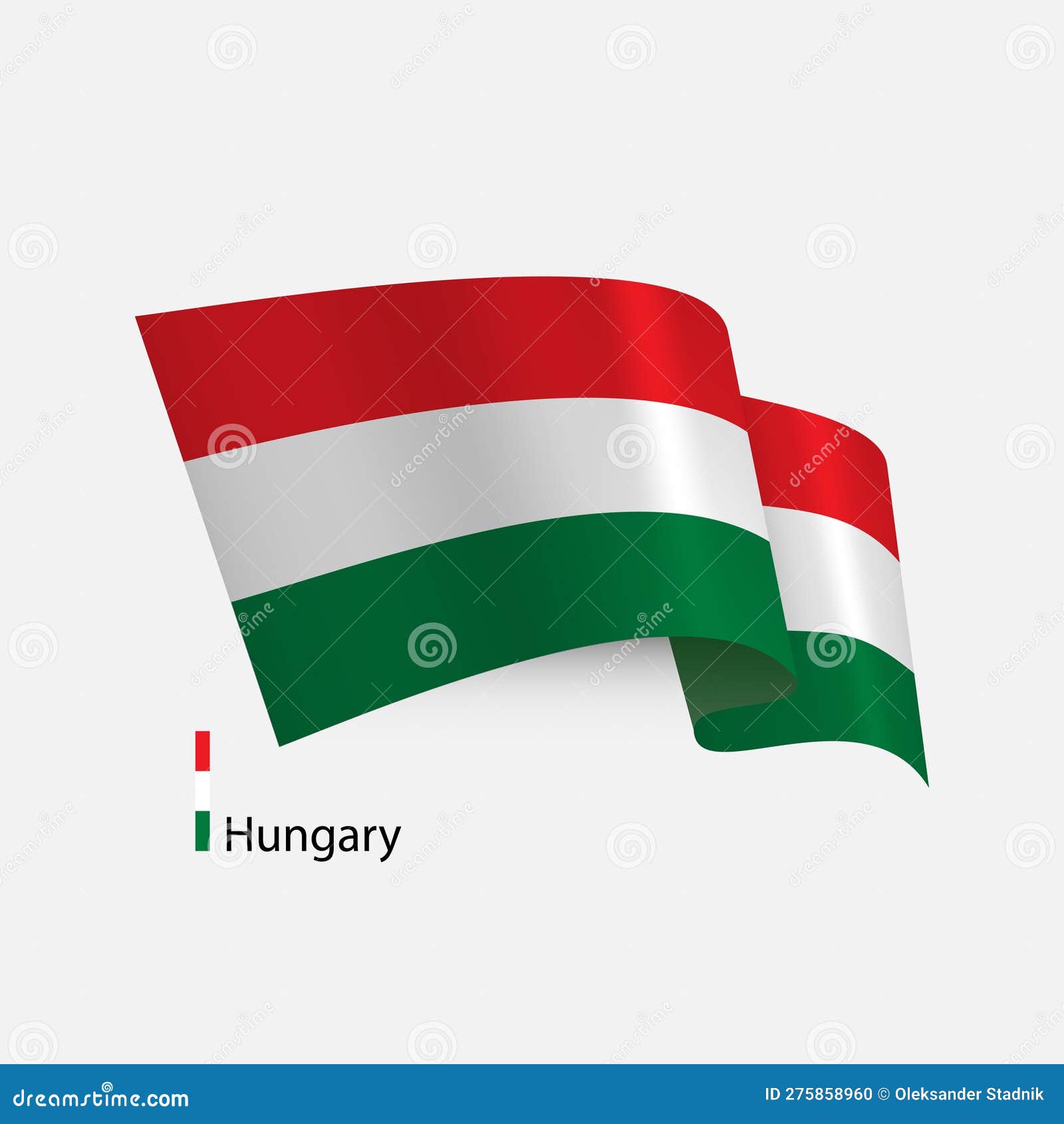 Realistic Vector Flag of Hungary Stock Vector - Illustration of ...