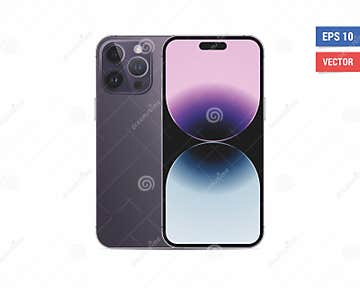 Realistic Vector Flat Apple IPhone 14 Pro Max Mock-up with Blank Screen ...