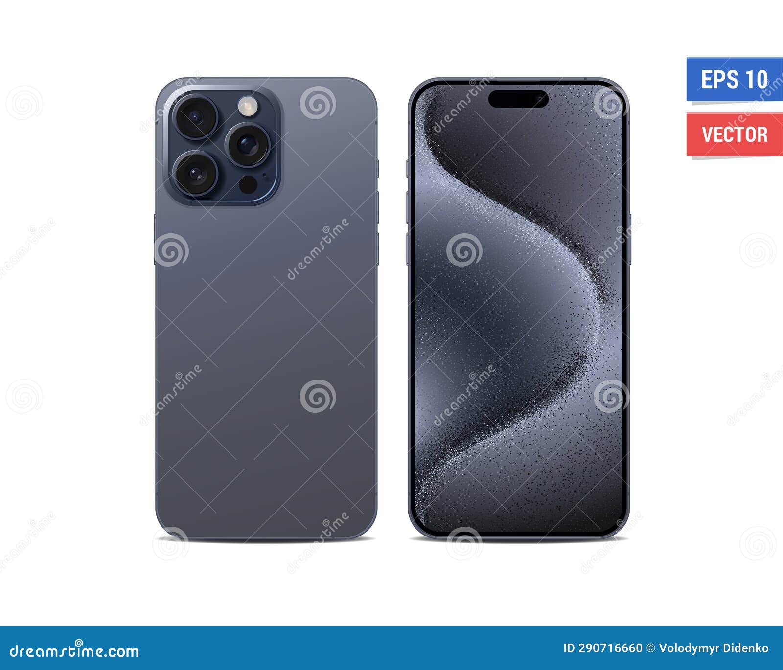 Realistic Vector Flat Mock-up Iphone 15 PRO MAX with Blank Screen ...