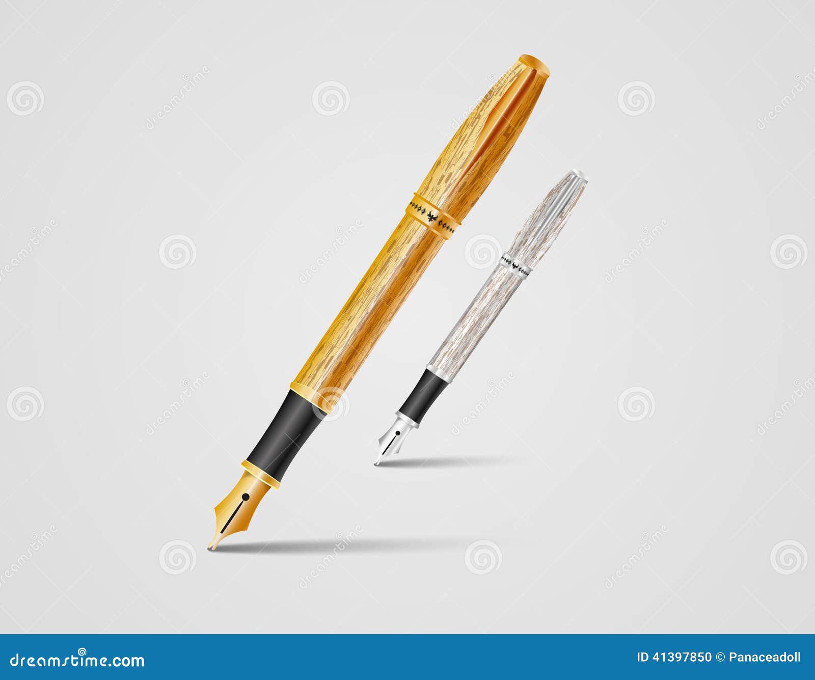 Realistic Vector Fountain Pen Icons Stock Vector - Illustration of ...
