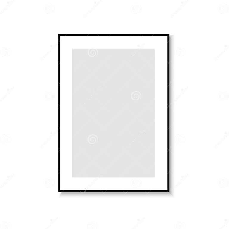 Realistic Vector Frame with Black Border and Shadow. Isolated on White ...