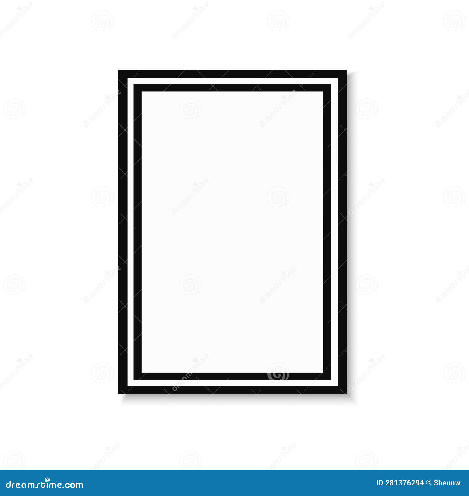 Realistic Vector Frame with Black Border and Shadow. Isolated on White ...