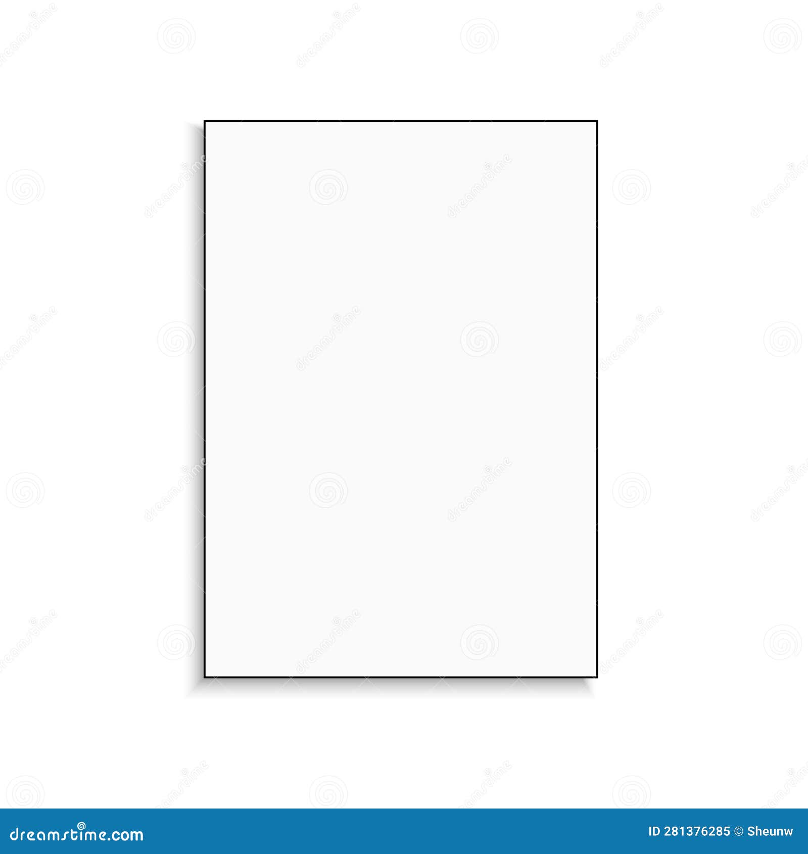 Realistic Vector Frame with Minimalistic Thin Black Border and Shadow ...