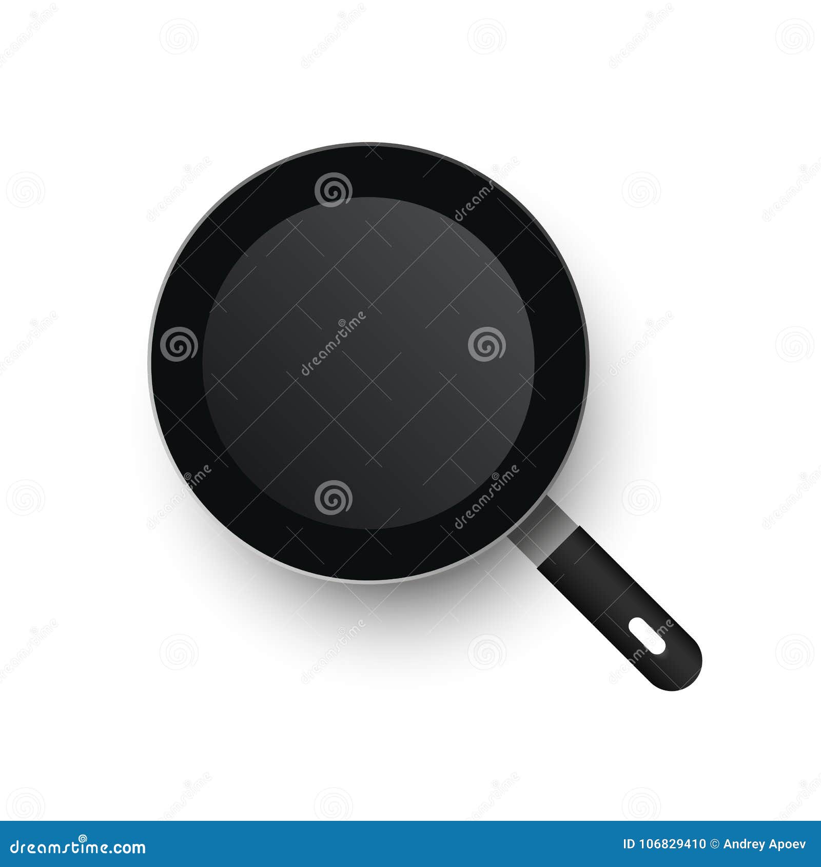A Realistic Vector Frying Pan. View from Above Stock Vector ...