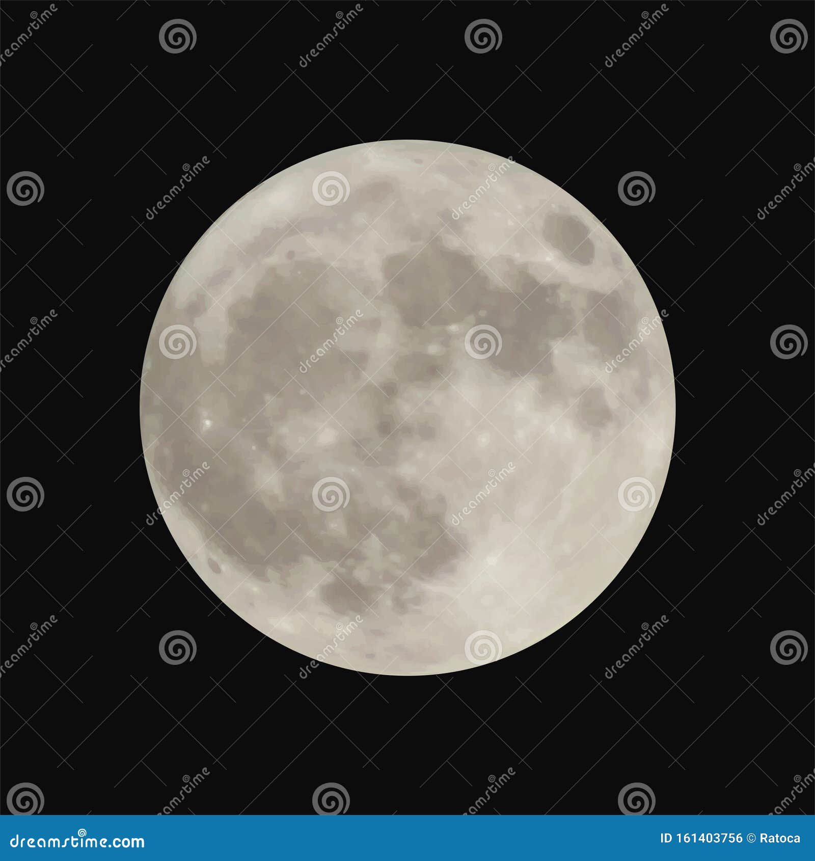 Realistic Vector of Full Moon Stock Vector - Illustration of lunar ...