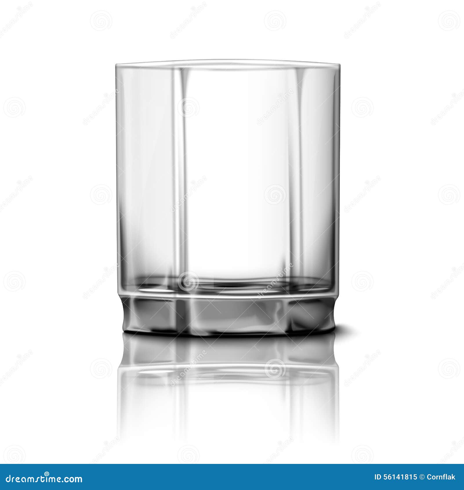Realistic Vector Glass with Reflection Stock Vector - Illustration of ...