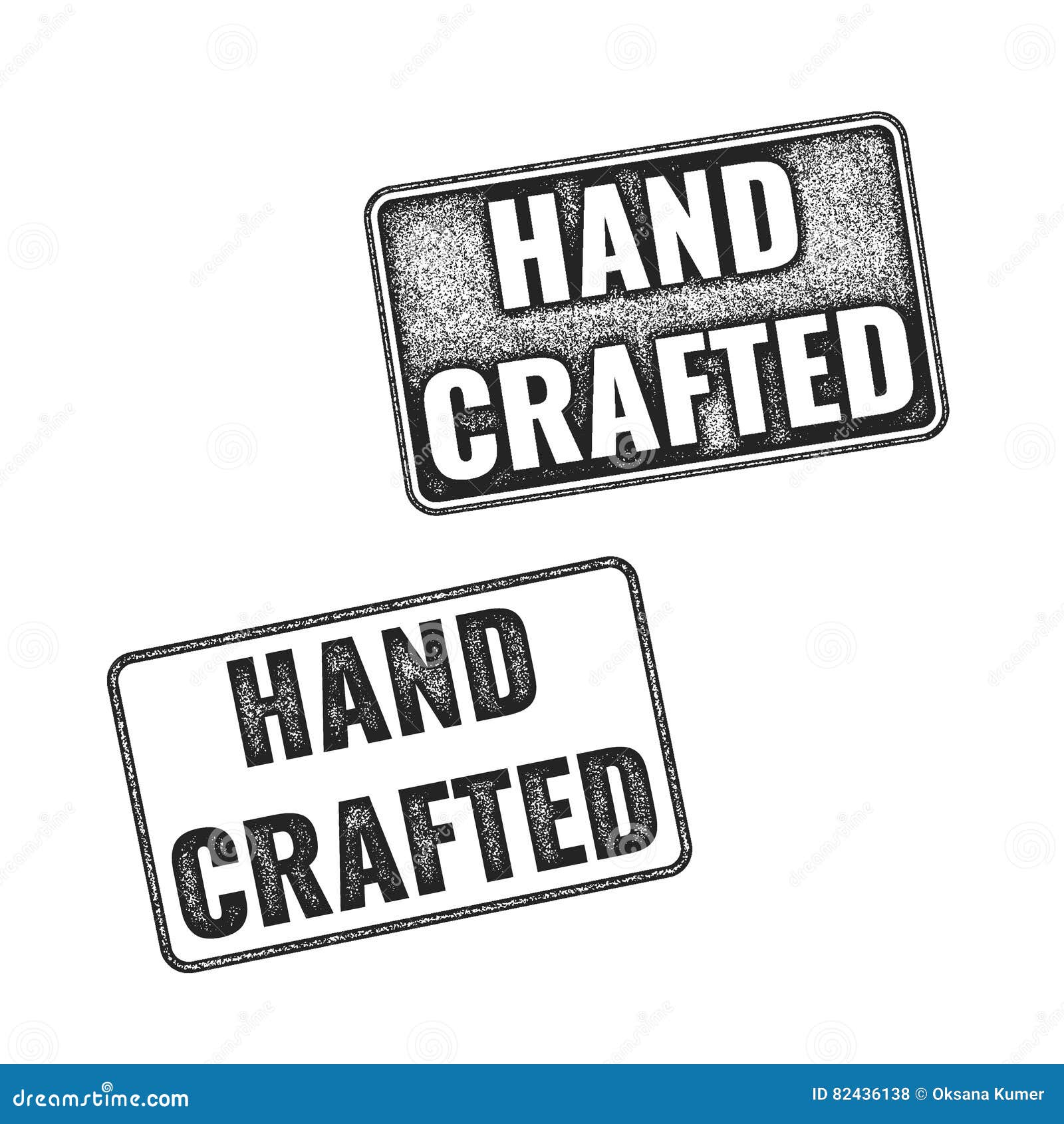 Realistic Vector Handcrafted Grunge Rubber Stamps Stock Vector ...