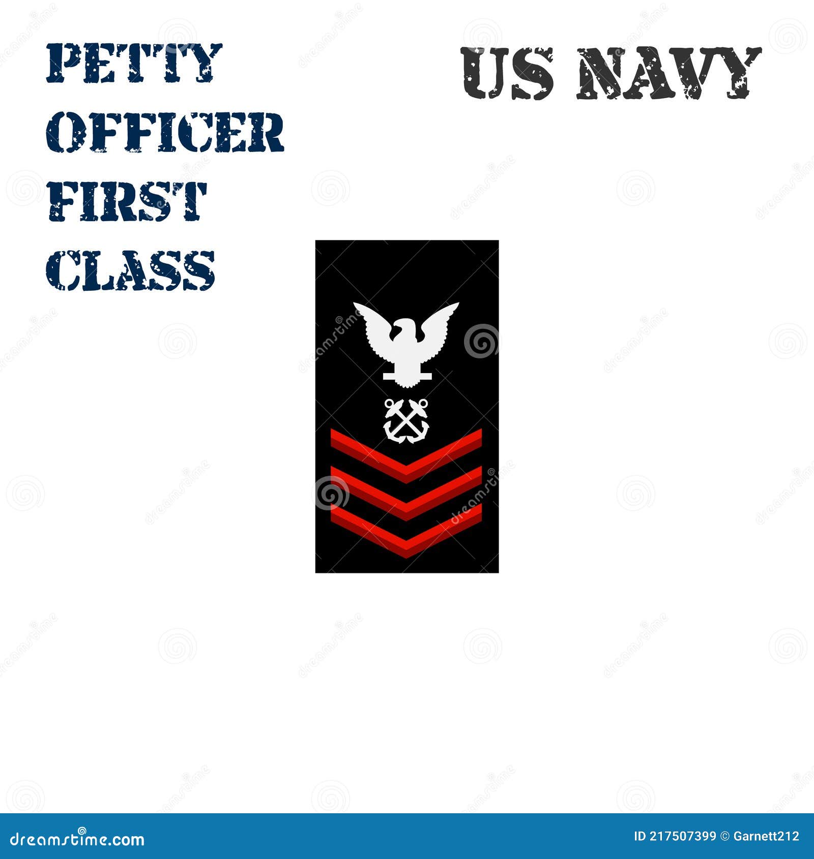 Realistic Vector Icon of the Armband Chevron of the Petty Officer First ...