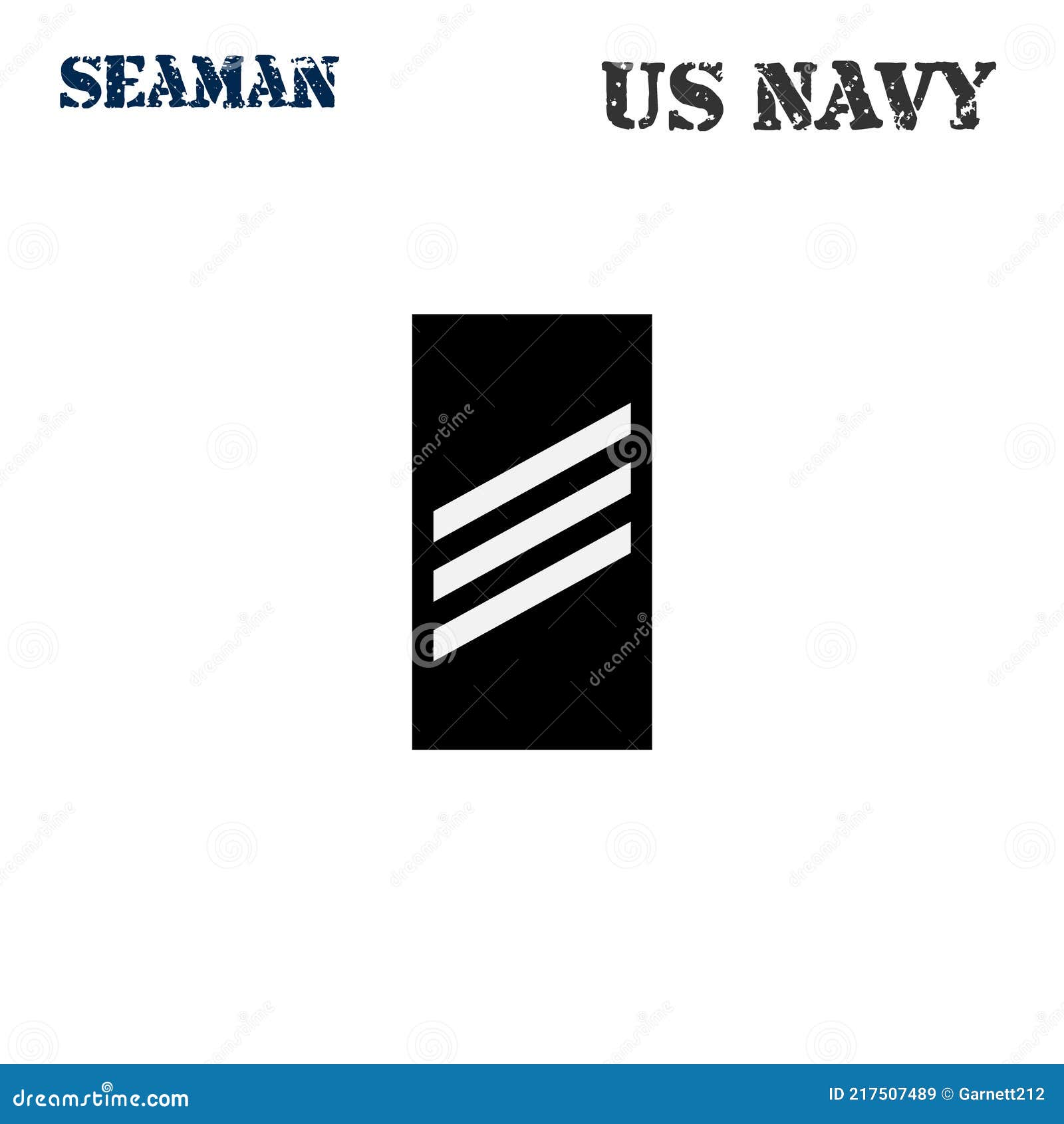 Realistic Vector Icon of the Armband Chevron of the Seaman of the US ...