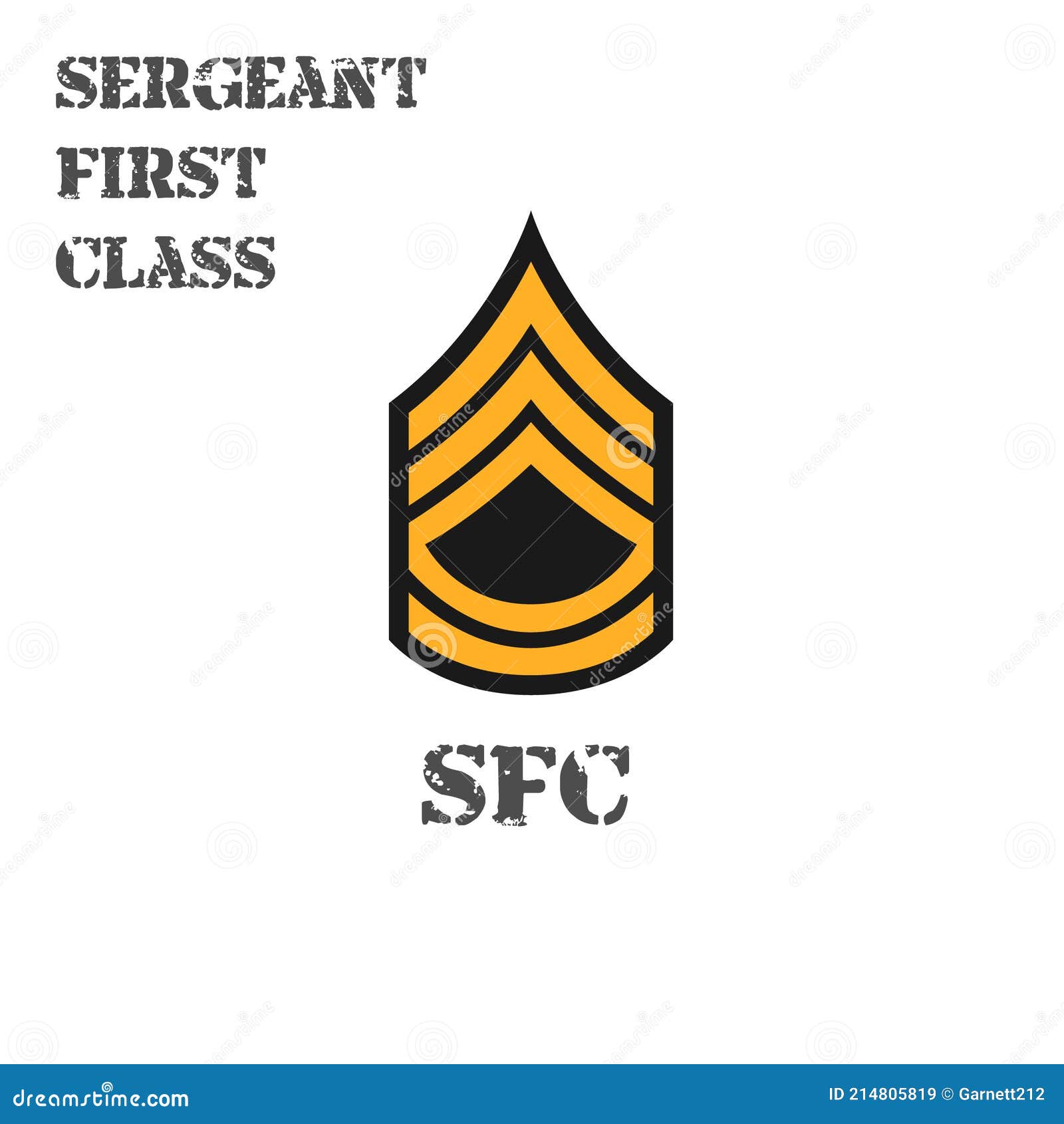Realistic Vector Icon Of The Chevron Sergeant First Class Of The US ...