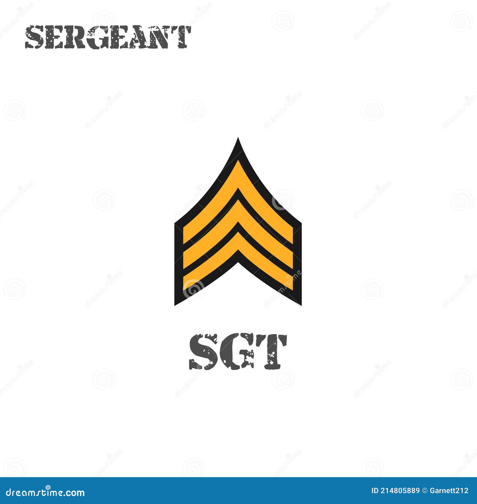 Realistic Vector Icon of the Chevron of a US Army Sergeant. Description ...
