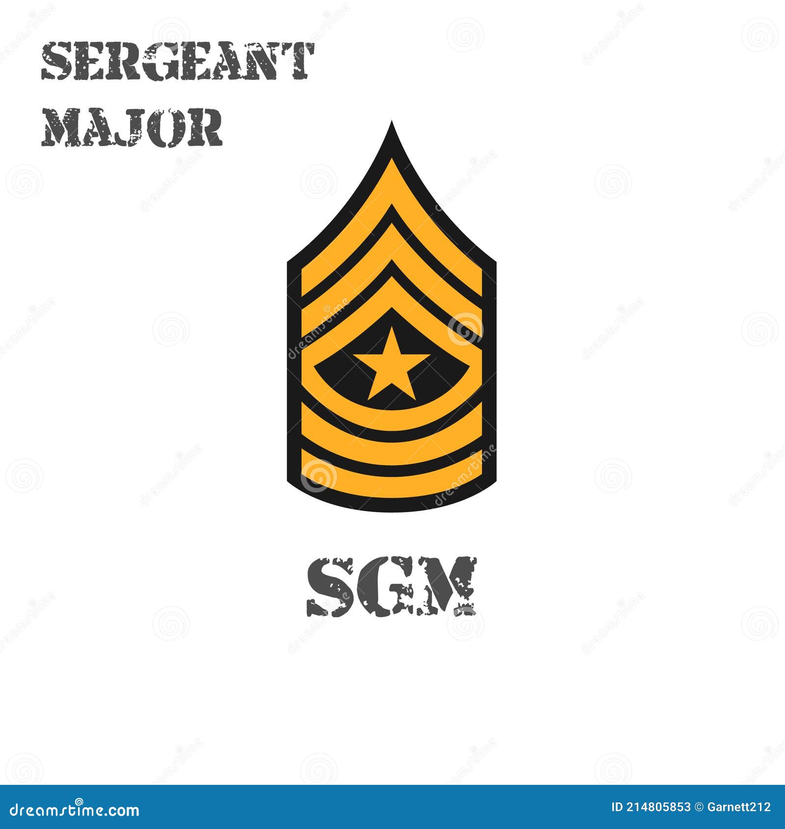 Realistic Vector Icon Of The US Army Sergeant Major Chevron ...