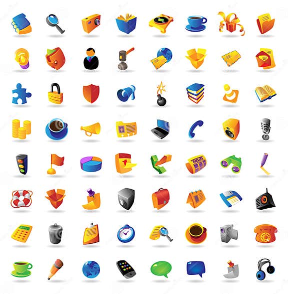 Realistic vector icons set stock vector. Illustration of portfolio ...