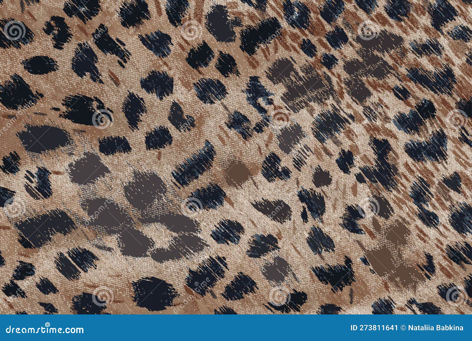 Realistic Vector Illustration of Background with Leopard Texture, Close ...