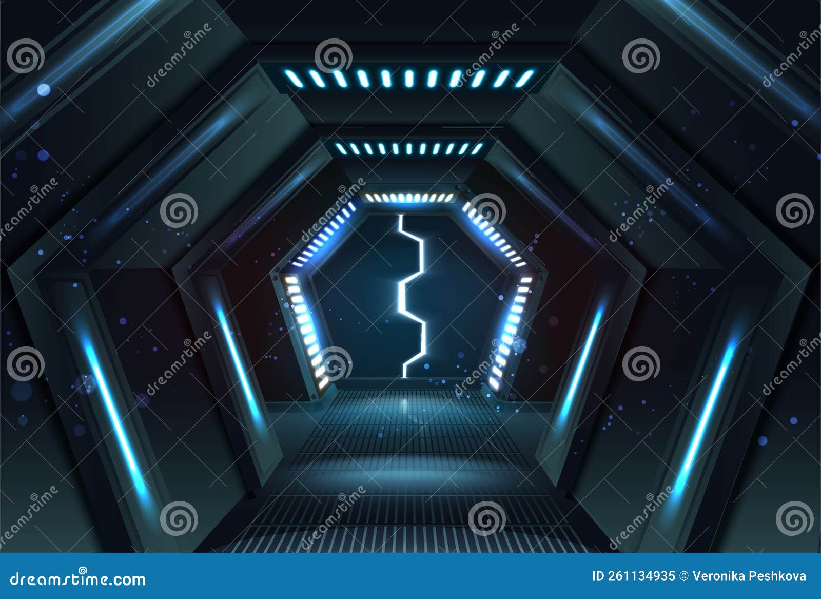 3d Realistic Vector Illustration Banner. Sliding Hexagonal Opening ...