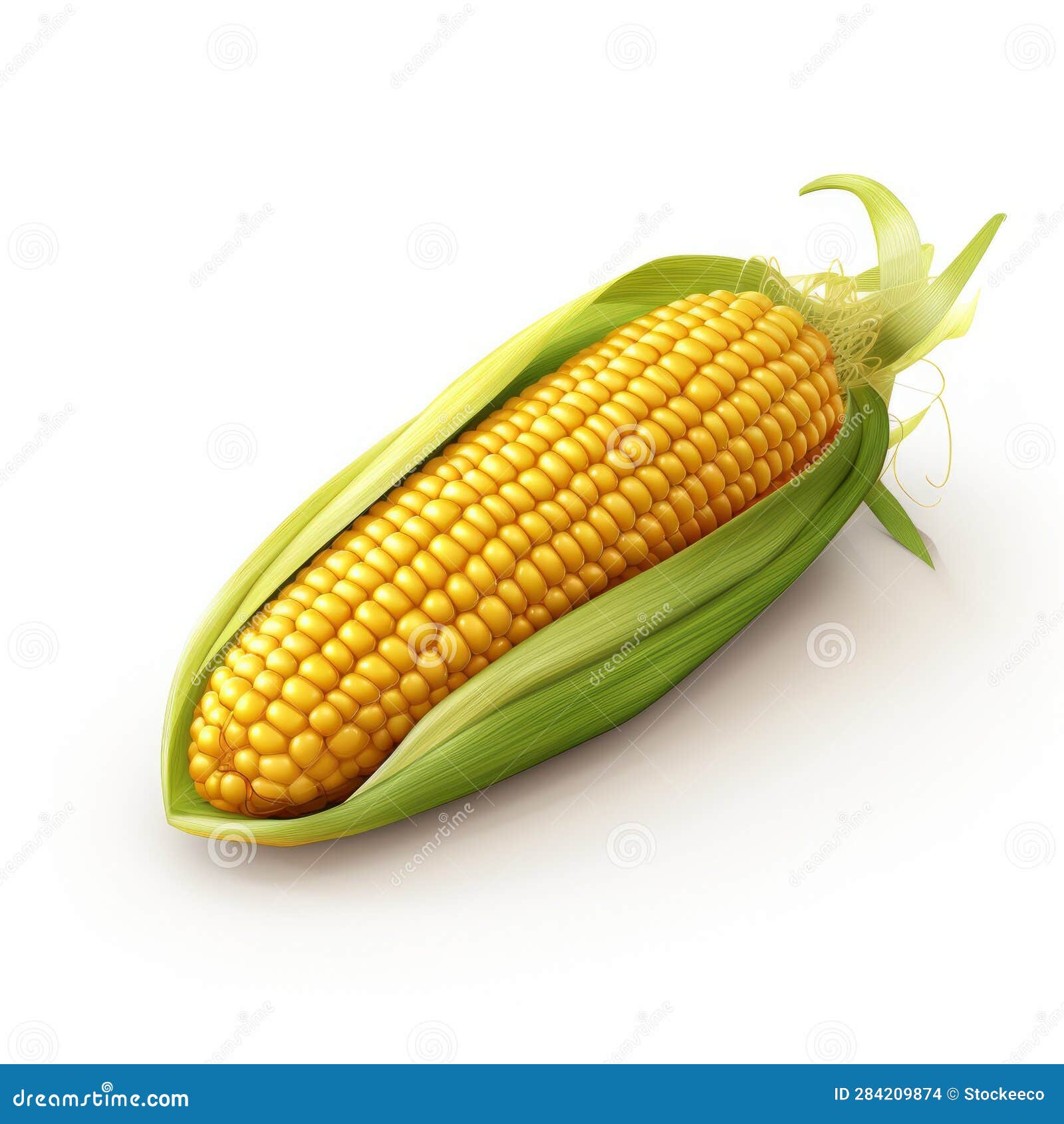 Realistic Vector Illustration of Corn on the Cob Stock Photo - Image of ...