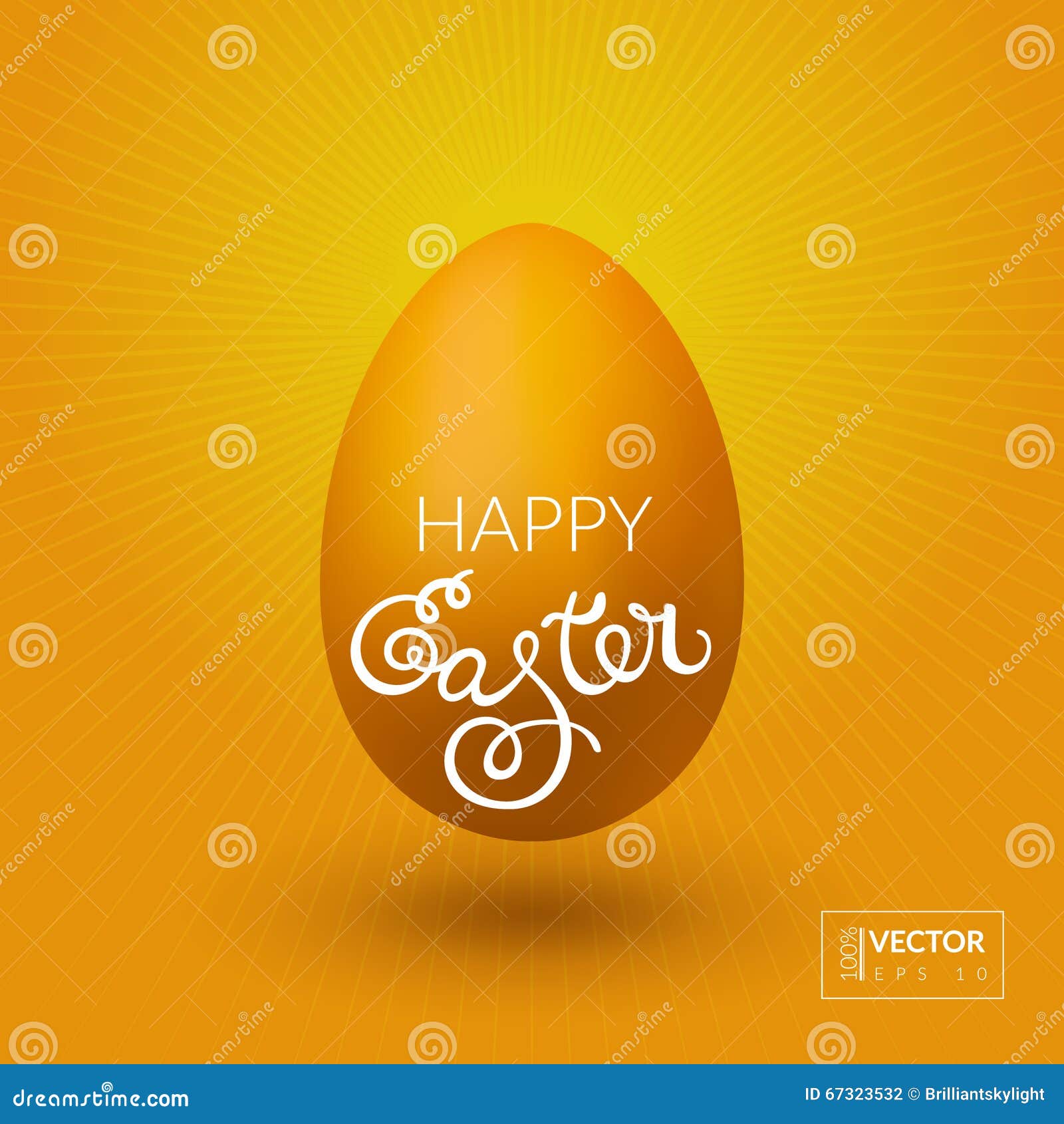 Realistic Vector Illustration with Easter Egg and Lettering Stock ...