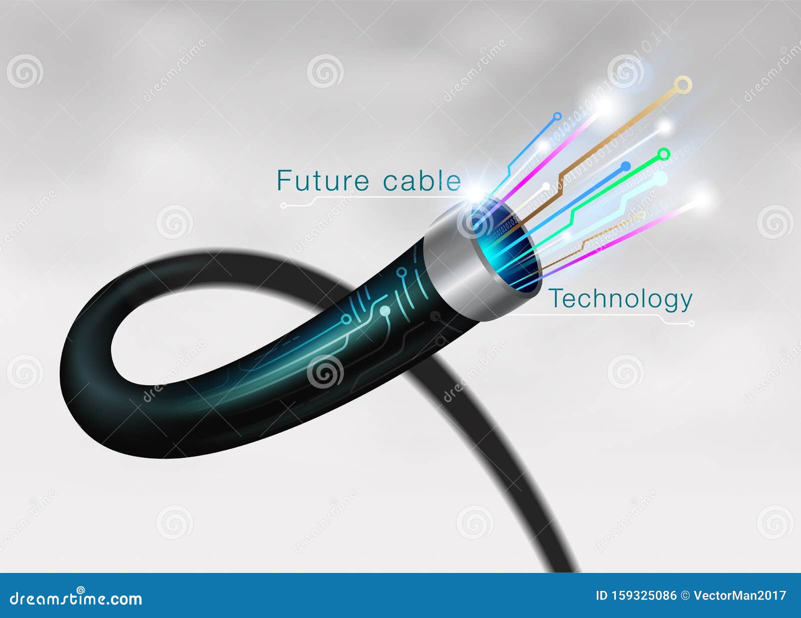 Fiber Optic Cable With LC Connector Cartoon Vector | CartoonDealer.com ...