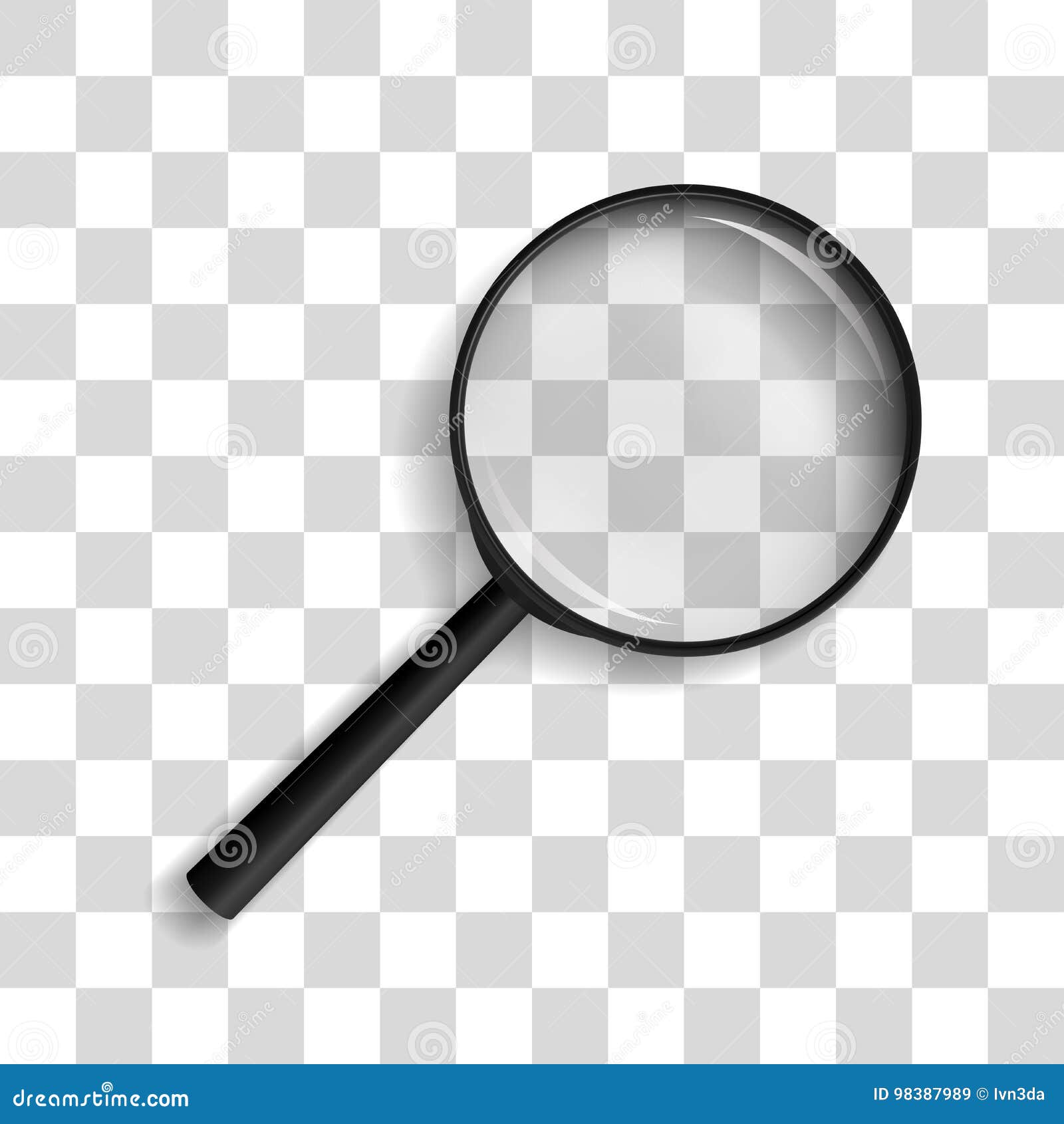 Realistic Vector Illustration of a Magnifying Glass at an Angle Stock ...